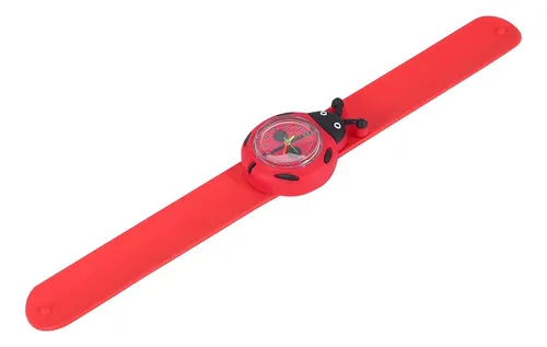 Relógio De Silicone Infantil Menino E Menina Joaninha Ador