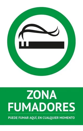 Letrero Zona De Fumadores 30x20cm Trovicel | Cuotas sin interés