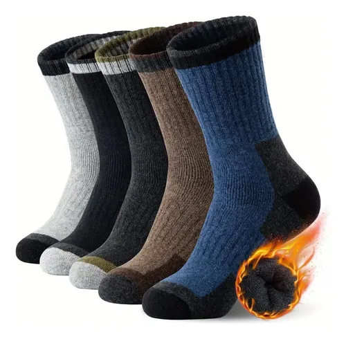 Kit 5 Pares Meias Lã Merino Masculinas Grossas Para Frio | Parcelamento ...