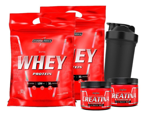 Combo 2x Nutri Whey 907g 2x Creatina 150g Integralmedica Frete Grátis