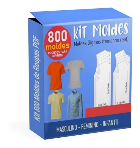 Kit 800 Moldes De Roupas Masculina Feminina Infantil Em Pdf Mercadolivre