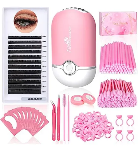 Kit Extensiones De Pestañas Mink Parches Cepillos 1x1 Meses Sin Interés