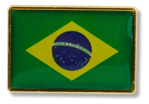 Kit 20un Broche Pin Bótom Bandeira Do Brasil Metal Esmaltado | Frete grátis