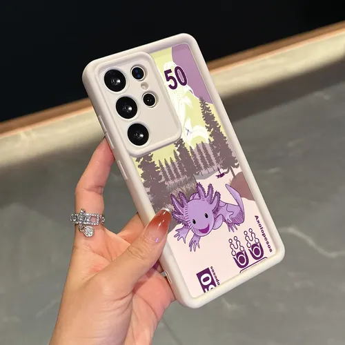 Funda Antigolpe Para Samsung Galaxy A56/a55/a16 Blanco Diseño Axolotl ...