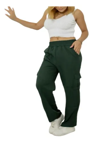 Calça Cargo Bolso Lateral Skatista Folgada Nas Pernas Sarja