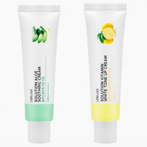 Crema Facial Coreana Solucion Áloe Vera Y Vitamina C 4pz
