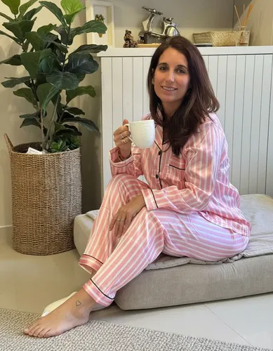 Pijama Mujer Seda Dos Piezas. Pantalón Y Camisa. Rayado. | Mismo precio ...