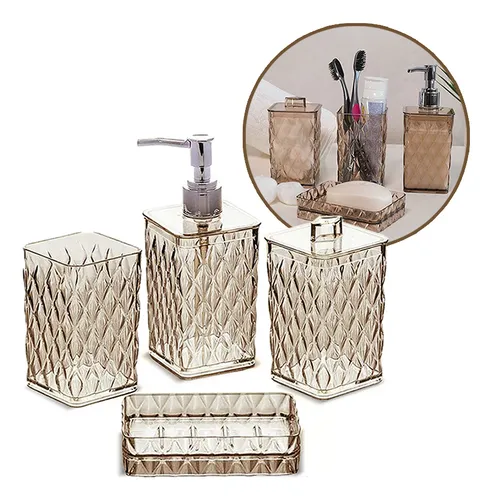 Jogo Luxo Utensilios De Lavabo 4 Unidades Plasutil Banheiro | MercadoLivre Jogo Luxo Utensilios De Lavabo 4 Unidades Plasutil Banheiro | MercadoLivre