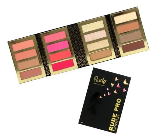 Kit De Paleta Para El Rostro Pro Butterflies Rubores Iluminadores Y