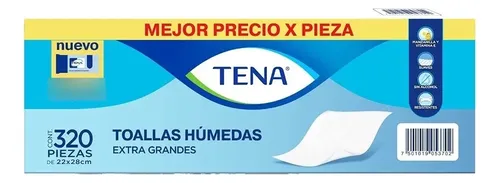 Toalla Humeda Extra Grande 320 Piezas Tena | Envío gratis