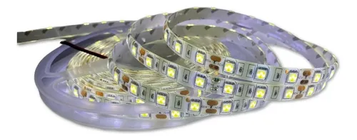Tira Led 5050 De 5 Metros C Silicona Ip65 Sin Fuente De Luz Color