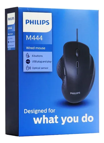 Mouse Philips M444 Ergonómico De 6 Botones Dpi 800/3200 | Cuotas sin interés