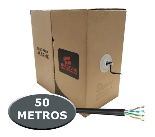 Cabo De Rede 50m Cat5 4 Pares Lan Ethernet Cftv 50 Metros ...