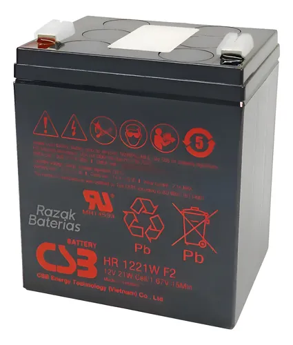 Bateria Csb Hr 1221w F2 12vdc 21w Cs3 12v 5ah Selada Nobreak Preto ...