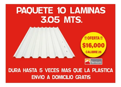 Lámina Pintro Blanco-std R101 X 3.05 Mts. (10 Pz) Lámina Pintro Blanco-std R101 X 3.05 Mts. (10 Pz)