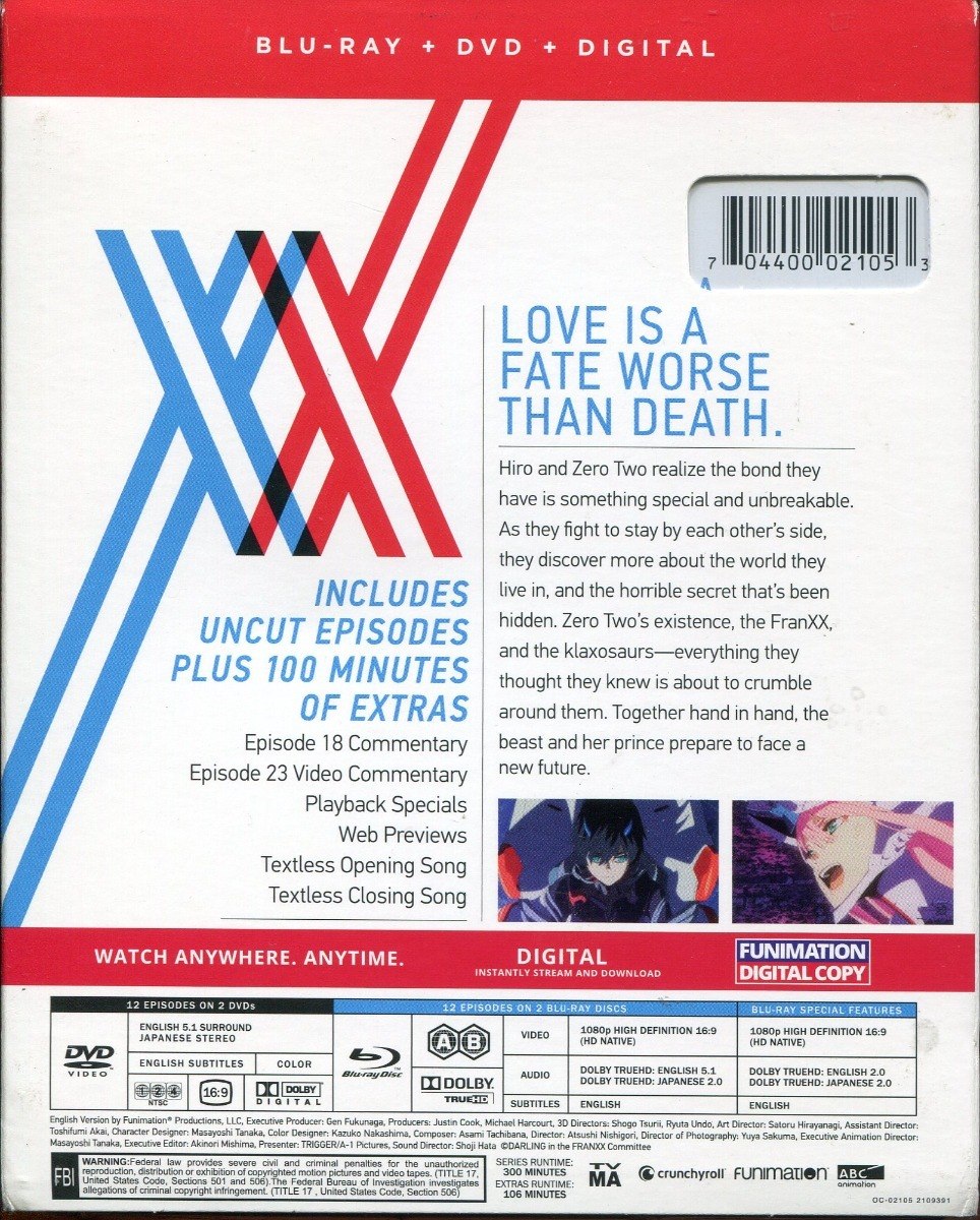 Darling In The Franxx Parte Dos Blu Ray | Mercado Libre Darling In The Franxx Parte Dos Blu Ray | Mercado Libre