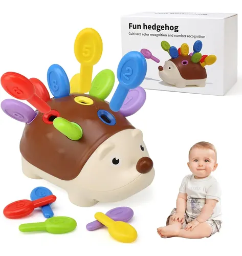 Juguete Montessori Erizo Motricidad Juego Enchufar 1+ | MercadoLibre