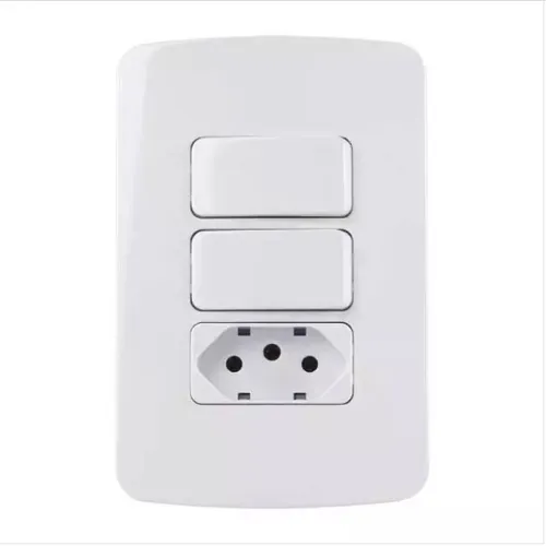 Conjunto Interruptor Simples + Paralelo + Tomada + Placa 4x2 ... Conjunto Interruptor Simples + Paralelo + Tomada + Placa 4x2 ...