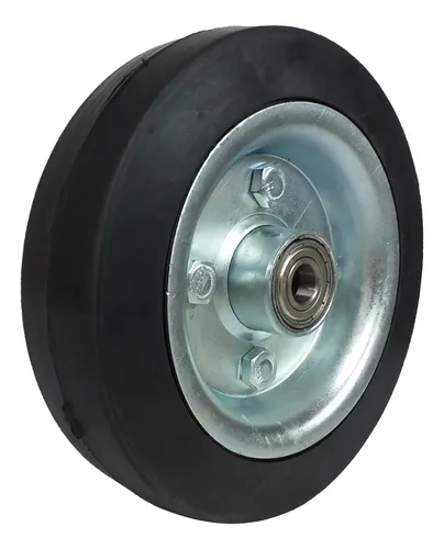 Roda 6' (15cm) Nulceo Chapa Pneu Maciço, Rol De Esferah 12mm ... Roda 6' (15cm) Nulceo Chapa Pneu Maciço, Rol De Esferah 12mm ...