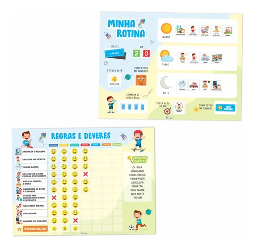 Kit Quadros Educativos Infantil Rotina Quadro De Incentivo