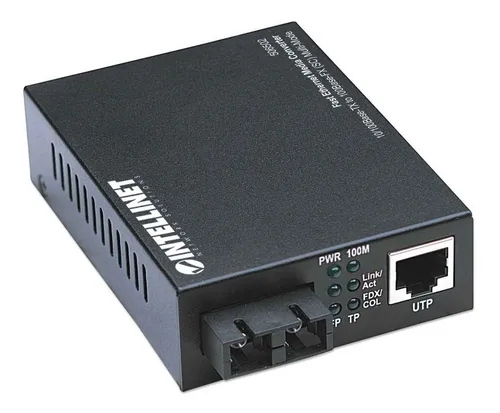 Convertidor De Medios Intellinet 506502 Fast Ethernet, 2km Color Negro ... Convertidor De Medios Intellinet 506502 Fast Ethernet, 2km Color Negro ...