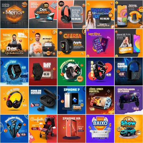 Pack Canva Loja De Eletrônicos Editável 60 Artes Stories