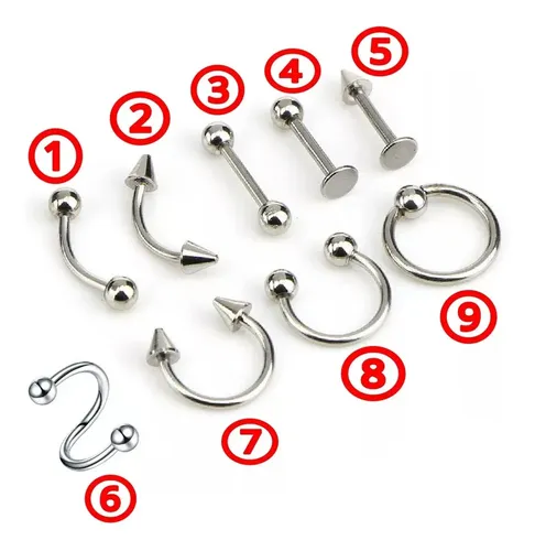 1pz Un Arete Piercing Labio Ceja Argolla Twister Acero Quirú | MercadoLibre