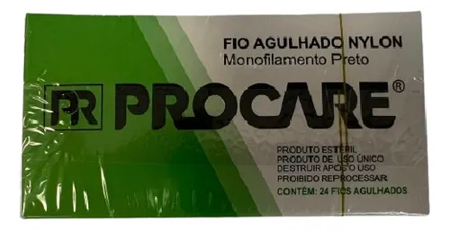Fio Sutura Agulhado Nylon Monofilamento Preto Procare 24 Und ... Fio Sutura Agulhado Nylon Monofilamento Preto Procare 24 Und ...