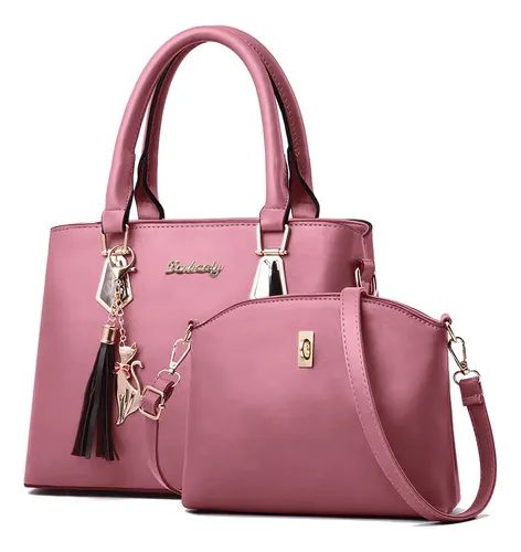 Bolsos De Mano Para Mujer Bandolera Moda De Lujo Bolsa Tote Color Rosa Mercadolibre