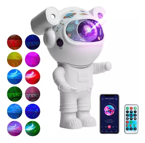 Parlante Proyector Luces Astronauta Galaxia Control Bluetoot Cuotas Sin Interés