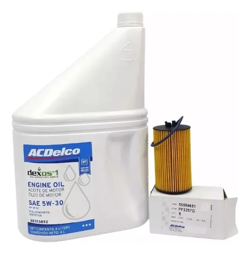 Filtro Aceite Chevrolet Tracker + Aceite Sintetico Acdelco Filtro Aceite Chevrolet Tracker + Aceite Sintetico Acdelco