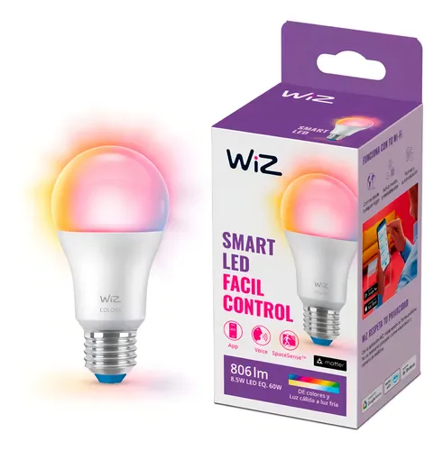 Lampara Led Inteligente Wiz Wifi Smart Color A60 8.5w Rgb Lampara Led Inteligente Wiz Wifi Smart Color A60 8.5w Rgb