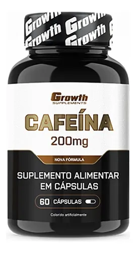 Cafeína 200 Mg 60 Cápsulas Termogénica Suplementos Para El