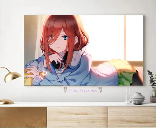 Cuadro Decorativo Anime Quintillizas Miku Nakano Waifu 60x90 Meses