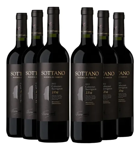Kit 6 Vinhos Argentino Sottano Rsv Familia C Sauvignon 750ml ...