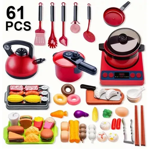 Juguete De Cocina Niños 61 Pzs Juego De Cocina Para Niñas Cuotas Sin Interés