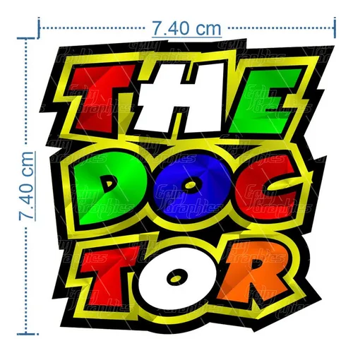 Calcomania Sticker The Doctor Valentino Rossi Efx Moto Auto Meses Sin