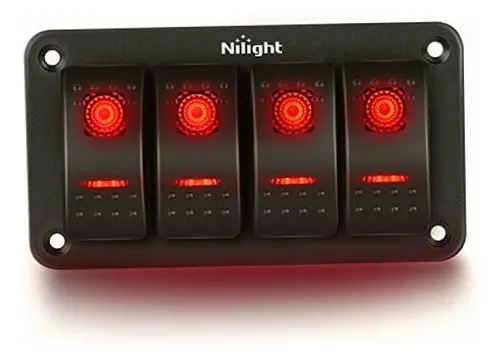 Nilight 4 Gang Rocker Switch Panel 5pin On Off Toggle Switch Color Rojo ... Nilight 4 Gang Rocker Switch Panel 5pin On Off Toggle Switch Color Rojo ...
