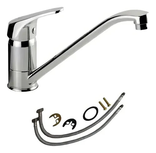 Canilla Griferia Monocomando Cocina Mesada Pico Largo Cromo Acabado ...