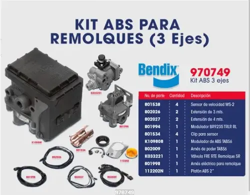 970749 - Kit Abs 3 Ejes Bendix 4s/2m 4 Ruedas | MercadoLibre