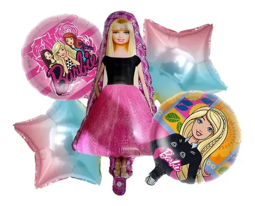 Balões Metalizado Barbie Kit Com 5 Unidades | Parcelamento sem juros