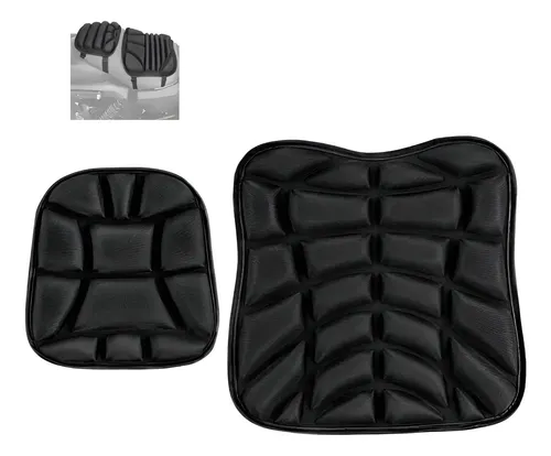 ` 2pcs Cojin Gel Universal Para Asiento De Moto Negro ^ | Meses sin interés