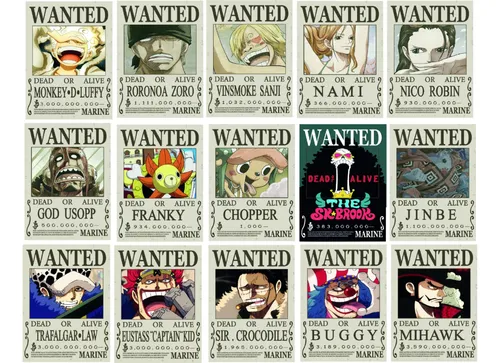 15 Recompensas Actualizadas Mugiwaras 2022 One Piece Envío Gratis