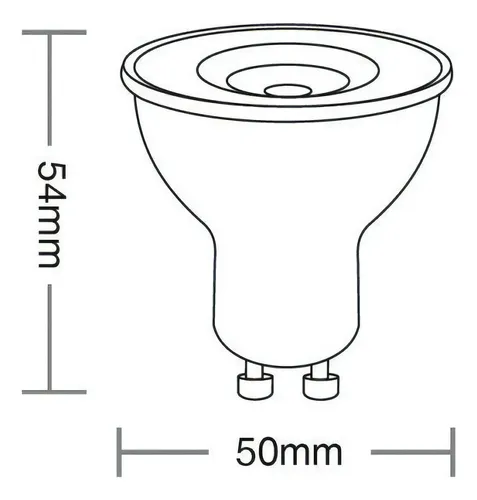 Lâmpada Led Dicróica Mr16 Tdl 50 7w Taschibra Kit Com 6 Pçs Cor Da Luz