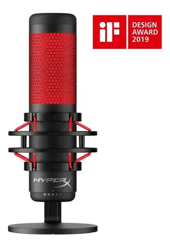 Micrófono HyperX QuadCast Condensador Bidireccional Color Negro/Rojo ...