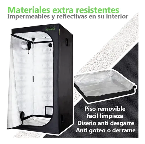Indoor Carpa Armario De Cultivo Tela Mylar 100x100x200 Color Negro ...
