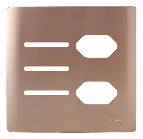Placa Para 3 Teclas + 2 Tomadas 4x4 - Novara Ouro Rose | MercadoLivre Placa Para 3 Teclas + 2 Tomadas 4x4 - Novara Ouro Rose | MercadoLivre