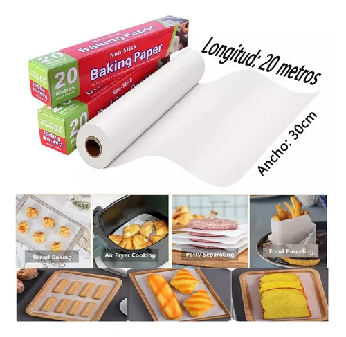 Papel Para Hornear Alimentos Encerado Ancho 20cm Largo 30cm Mercadolibre