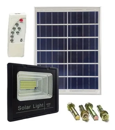 Foco Solar Led (40w Reales) + Panel Solar + Control Exterior | Cuotas ... Foco Solar Led (40w Reales) + Panel Solar + Control Exterior | Cuotas ...