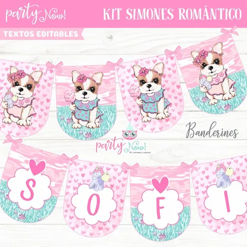 Kit Imprimible Deco Editable: Perritos Simones Romántico en venta en ... Kit Imprimible Deco Editable: Perritos Simones Romántico en venta en ...